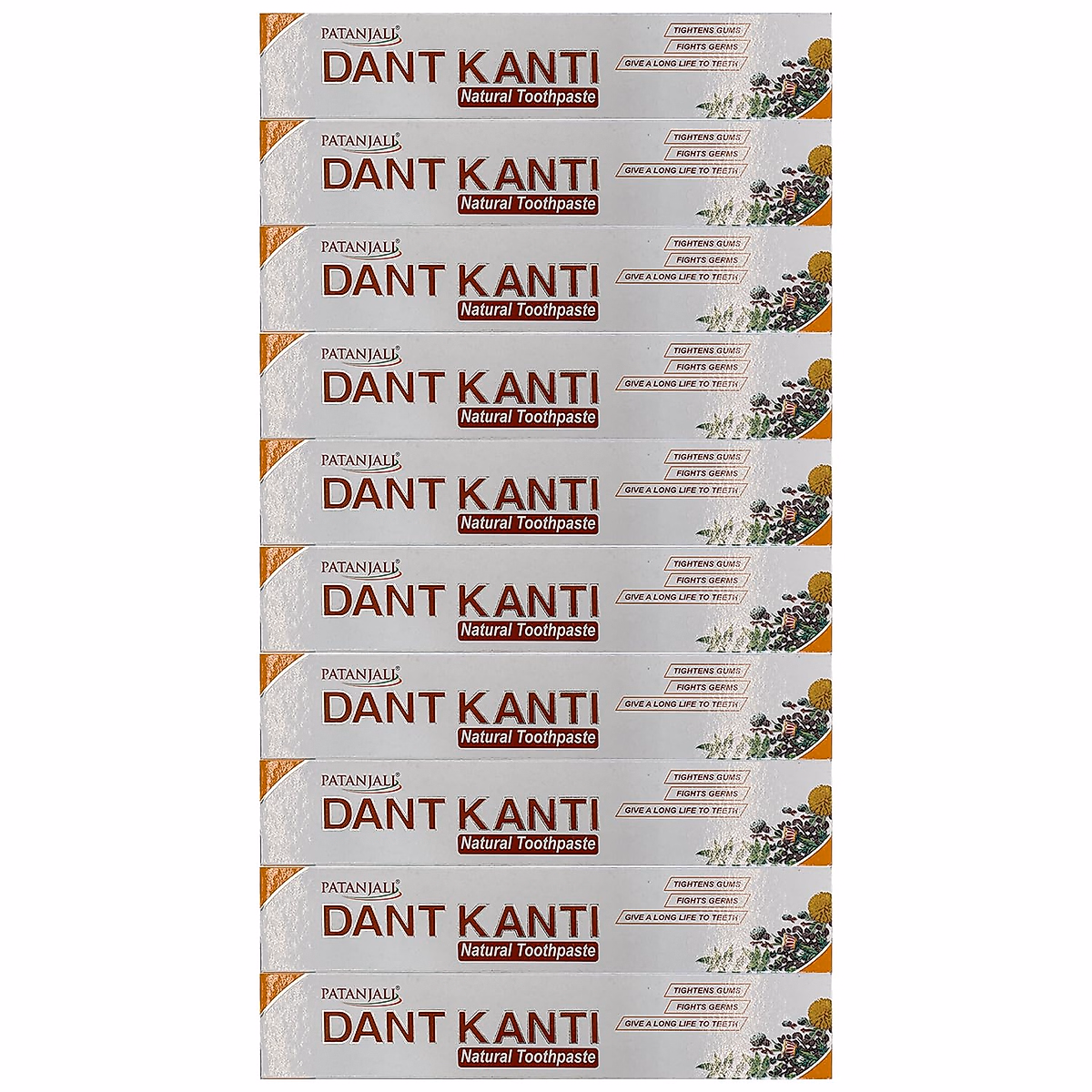 Patanjali Dant Kanti Natural Toothpaste 100gm / 3.38 fl oz - (Pack of 10)