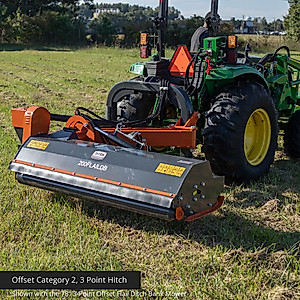 Titan Attachments 86" Offset Flail Ditch Bank Mower, Mowing Attachment for Tractors and Loaders, Cat 2, 3-Point Hitch