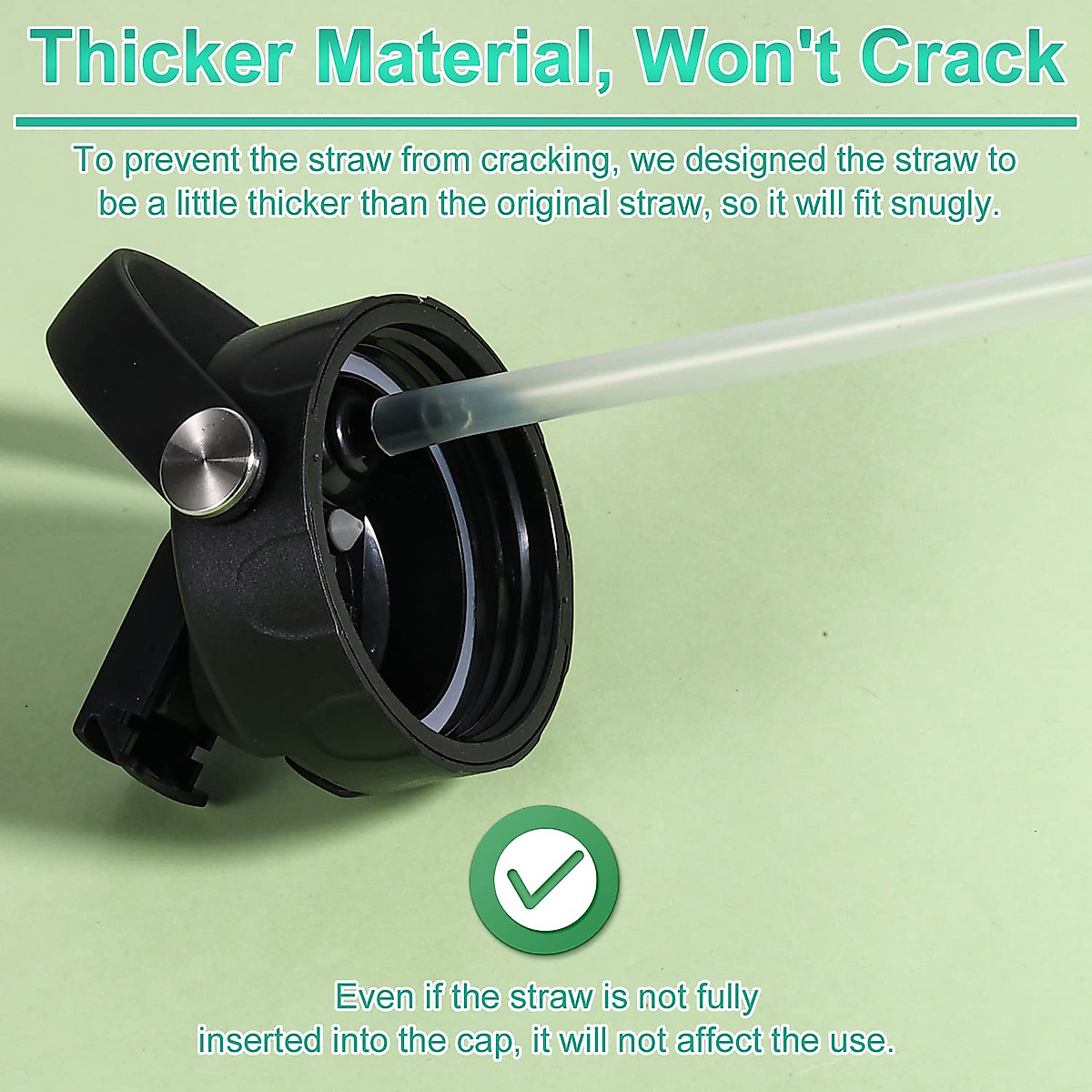 6PCS Replacement Straws Compatible with Hydro Flask, 24.7cm/9.7inch Clear Reusable Straws for Hydro Flask Wide Mouth Straw Lid 40 oz Water Bottle with A Cleaning Brush, BPA Free