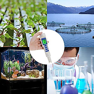 3 in 1 Water Quality Multi-Parameter pH EC Temperature Meter Tester Monitor Sensor Probe Test Kit ATC Waterproof Black-Light for Aquariums Hydroponics Laboratory Pool Spa Drinking Water