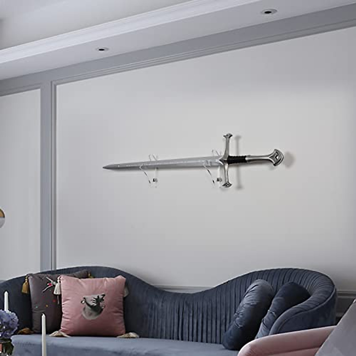 BYTOTU Wall mounted lightsaber rack - black plexiglass - very suitable for displaying magic sword - knife - samurai sword - saber - stick, acrylic display (excluding lightsaber) (black-transparent)