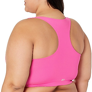 Amazon Essentials Women's Active Sculpt V-Neck Medium Support Sports Bra, Neon Pink, X-Large