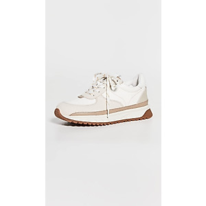 Madewell Women's Kickoff Trainer Sneakers in Neutral Colorblock Leather, Antique Cream Multi, 5.5 Medium US