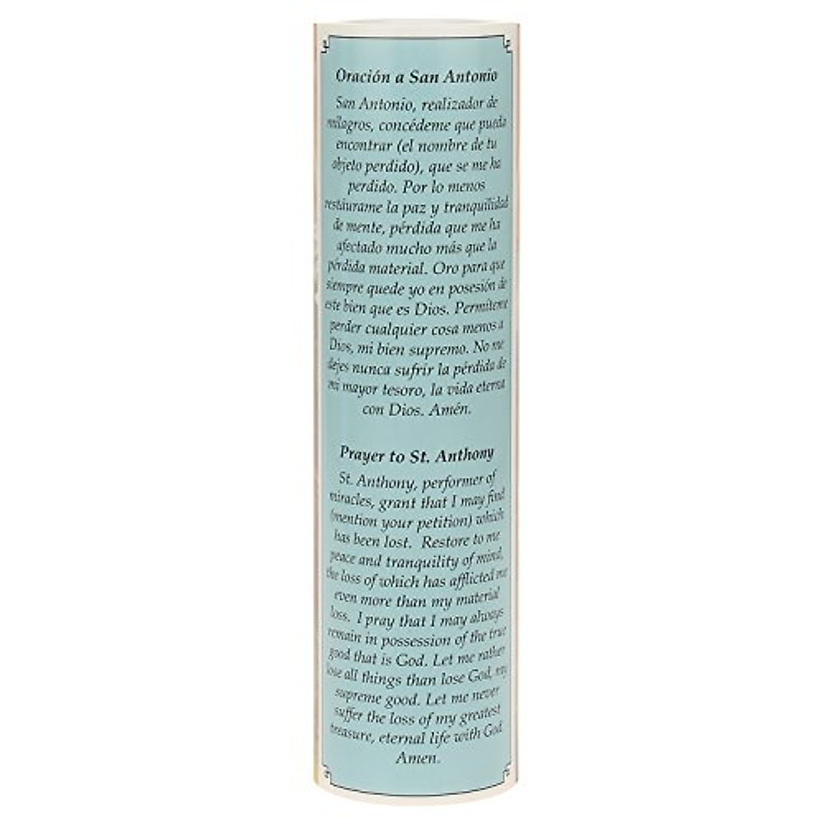 The Saints Collection St. Anthony Flickering LED Prayer Candle, Prayer in English and Spanish, Unique Religious Decoration for Prayer Alter, Mantle, or Any Room in the Home