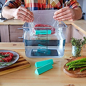 Sous Vide Weights – Keep Bags Submerged In Place and Eliminate Floating Food – Set of 3 Weights 6.2 Ounces - Food Safe Silicone and Stainless Steel - Better Performance than Magnets, Clips or Rack