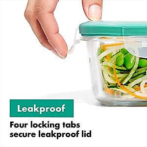 OXO Good Grips 4 Cup Smart Seal Leakproof Glass Round Airtight Food Storage Container