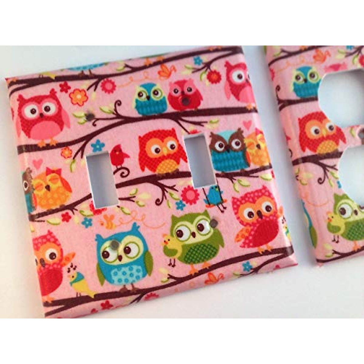 Green Owl Light Switch Cover Various Sizes Offered