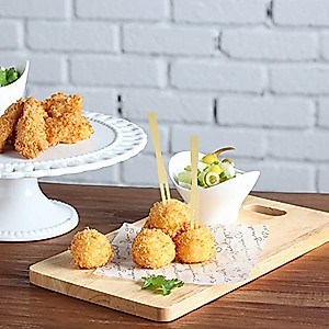 Sihuuu Bamboo Forks,100 PCS Square Mini Fruit Forks, Buffet Appetizer Picks, Small Finger Food Forks, Cocktail Forks for Party Appetizer, Catering Pastry, Dessert Prongs