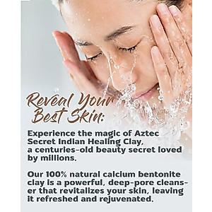 Aztec Secret – Indian Healing Clay 1 lb – Deep Pore Cleansing Facial & Body Mask – The Original 100% Natural Calcium Bentonite Clay – New Version 2