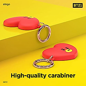 elago BT21 Silicone Case Compatible with AirTag Case, Compatible with Air Tag Keychain - Drop Protection, Track Keys, Backpacks, Purses, Tracking Tag Not Included [TATA] [Official Merchandise]