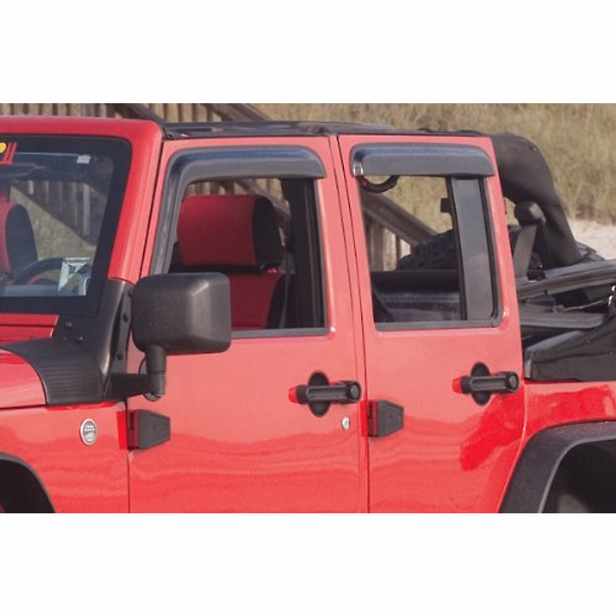 Rugged Ridge | Window Rain Deflectors | 11351.12 | Fits 2007-2018 Jeep Wrangler JKU 4-Door