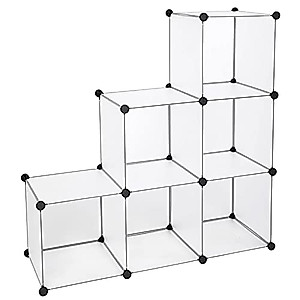 NA Cube Storage Organizer Cube Bookshelf Closet Organizer and Storage Items Space-Saving Plastic Storage Unit White