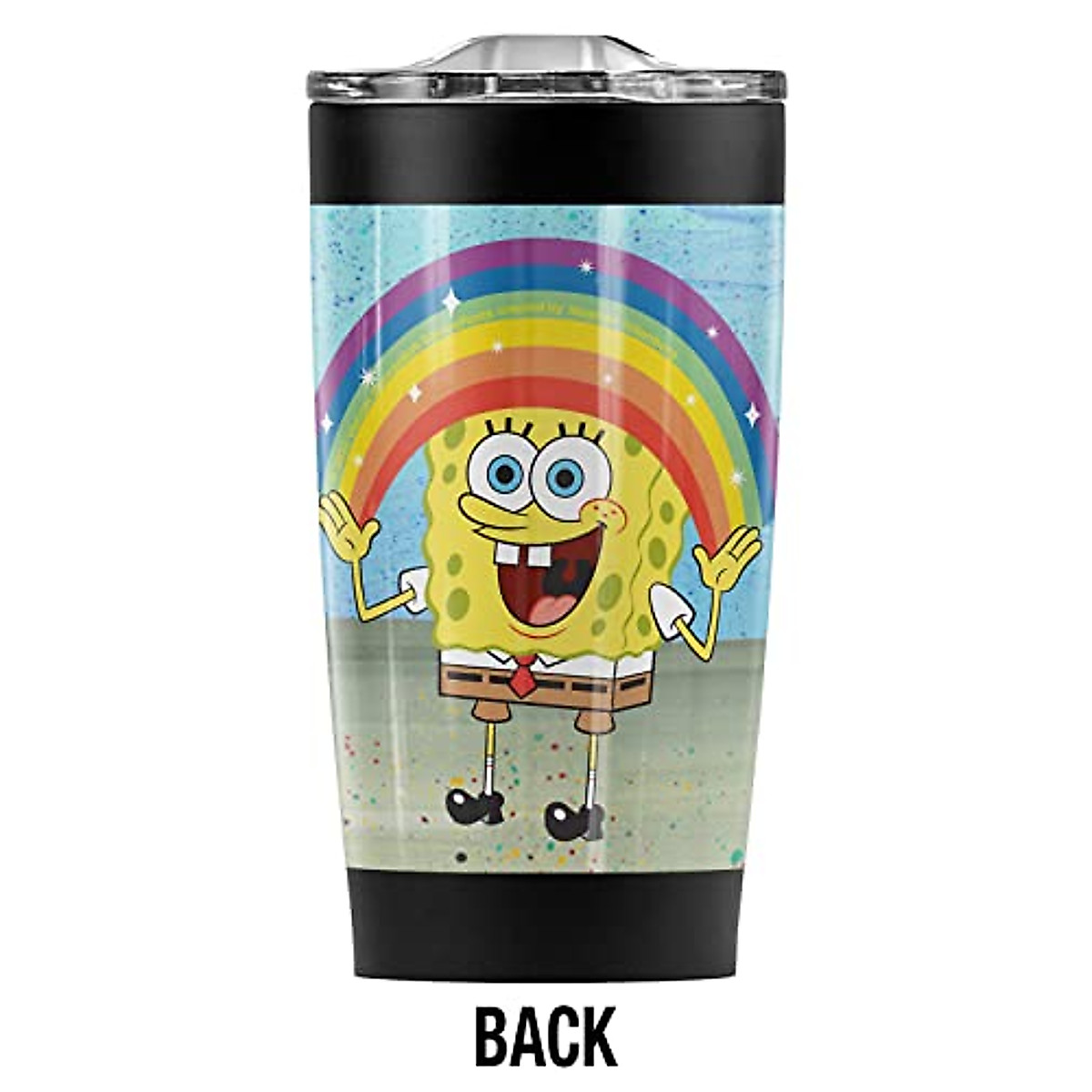 Logovision Spongebob Rainbow Stainless Steel 20 oz Travel Tumbler, Vacuum Insulated & Double Wall with Leakproof Sliding Lid