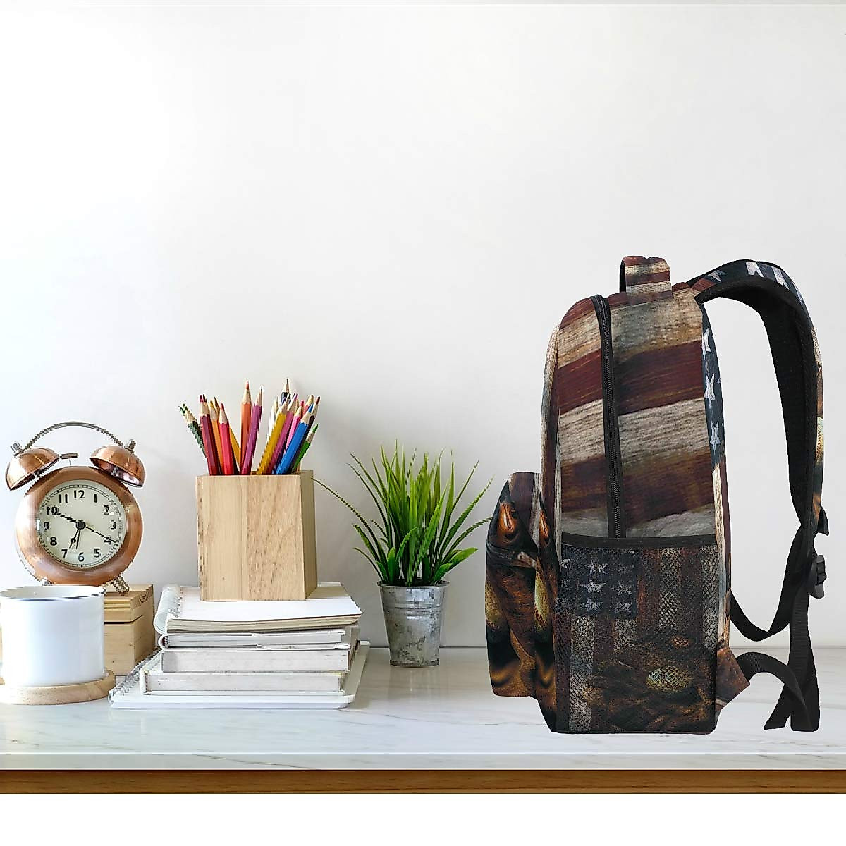 Oarencol American Flag Baseball Backpacks USA Softball Glove School Travel Book College Shoulder Bag for Women Girls Men Boys