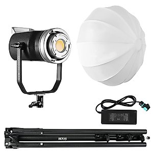 GVM 200W LED Video Light with Lantern Softbox, SD200D Photography Studio Lighting Kit with Bluetooth/DMX Control, 93000lux@0.5m 3200K-5600K Bi-Color Continuous Output Lighting for YouTube