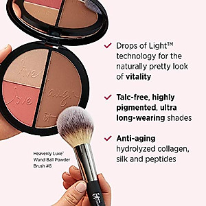 IT Cosmetics Your Most Beautiful You Anti-Aging Matte Bronzer, Radiance Luminizer & Brightening Blush Palette - With Hydrolyzed Collagen, Silk & Peptides - How-To Guide Included