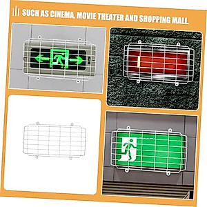 PAMINGONO 2pcs School Evacuation Sign Exit Sign Wall Covers Safety Sign Wire Guard Wire Exit Sign Cage Emergency Signal Damage Stopper Exit Sign Wire Guard Exit Light Protector Iron White