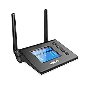 Bluetooth Transmitter Receiver, Wireless Bluetooth Adapter with Unique LCD Display, Low Latency Bluetooth 5.0 Audio Adapter, Dual Link Optical RCA AUX for Headphones, TV, PC, Laptop and Speaker（black）