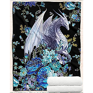 Satigi Dragon Blanket, Dragon Fuzzy Blanket, Personalized Baby Blankets Gifts Blanket Ultra-Soft Fleece Throw Blankets from Daughter Son, Dragon Themed Gifts Small/Medium/Large/X-Large