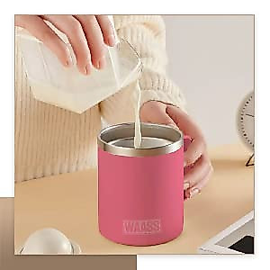 WAASS 14oz Insulated stainless steel Coffee Mug - Hot and Cold with leakproof sliding Lid - Perfect for Hot Coffee & Tea for Travel, home, and Work. (Green)