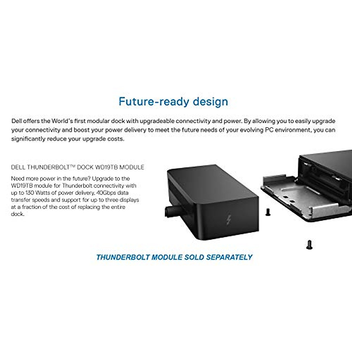 Dell WD19 130W Docking Station (with 90W Power Delivery) USB-C, HDMI, Dual DisplayPort, black
