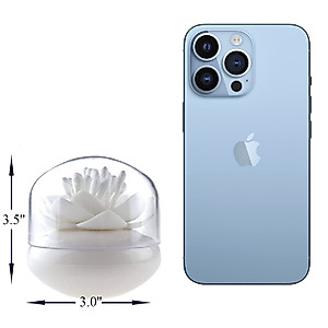 Niviy Q-Tips Holder Cotton Swab Organizer Lotus Shape Swab Cosmetic Storage Bathroom Decor, White1