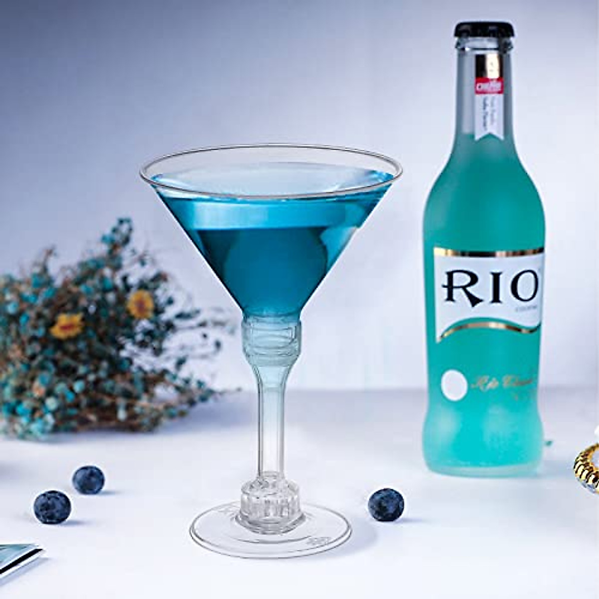 WUWEOT 60 Pack Plastic Martini Glasses, 5 Oz Unbreakable Tall Cocktail Glasses, Appetizer Dessert Cups Drinkware for Home Bar Restaurant Party Supply