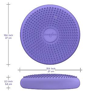 BouncyBand Wiggle Seat, Purple, 1-Pack – Small 10.75” D x 2.5” H Wobble Cushion for Kids Aged 3-7 – Sensory Tool Promotes Active Learning & Improves Productivity – Includes Pump for Easy-Inflation