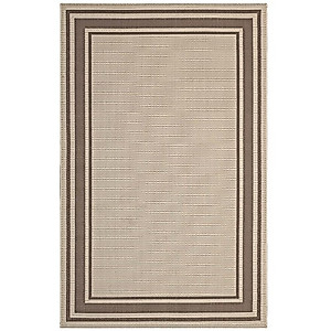 Modway Rim Solid Border 8x10 Indoor and Outdoor In Light and Dark Beige