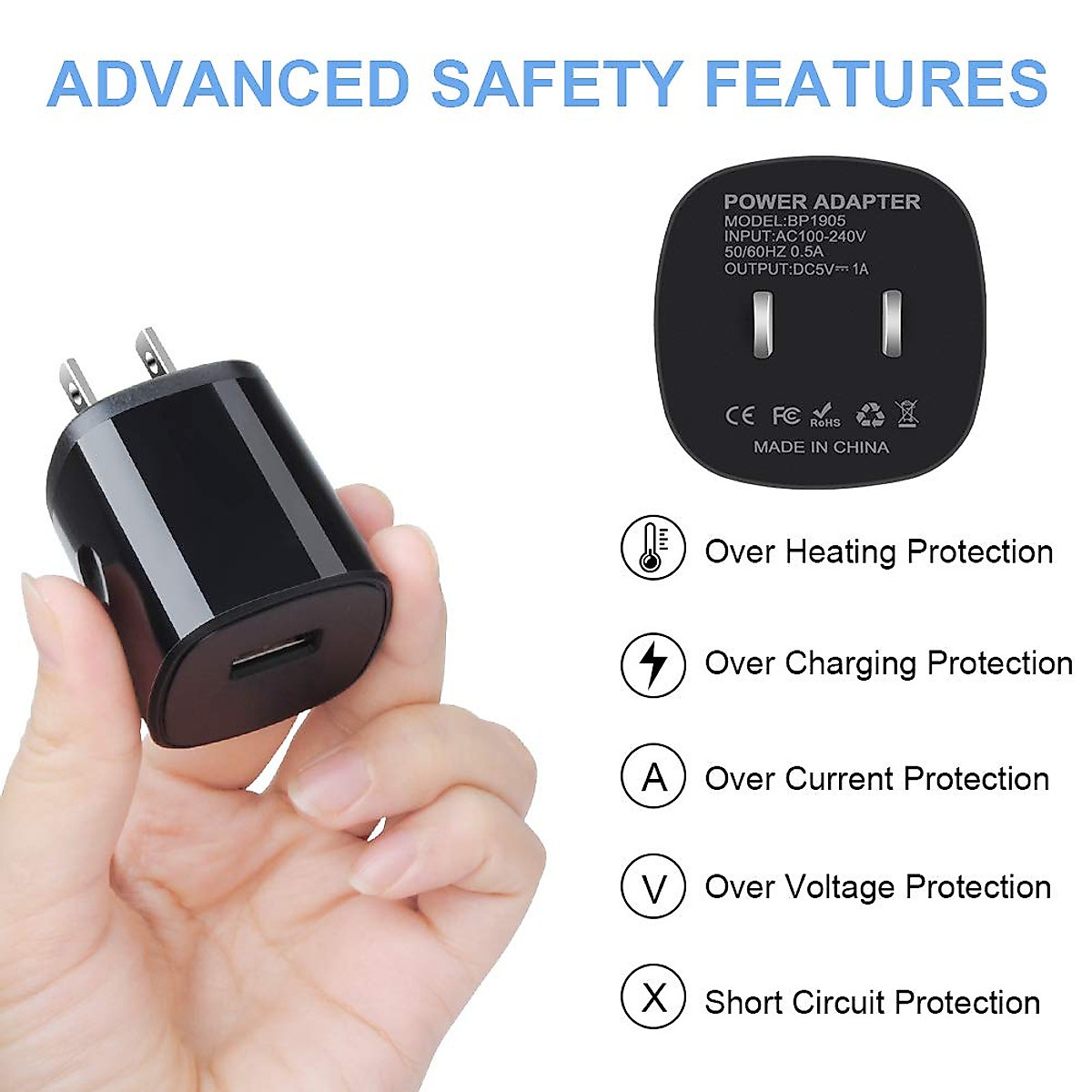 Charging Plug Adapter, Fast Charging Micro USB Cable Android Compatible for Samsung Galaxy S7 S6 J8 J7 J6 J5 J4 J3,Note 5 4 3,LG K7 K8 K20 Aristo 2 3 4+,LG Stylo 2 3 2V,Moto E5 E6 E4 E3 G5,Kindle Fire