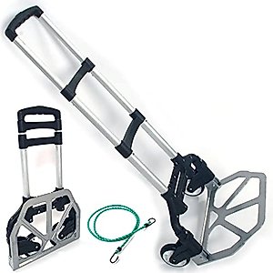 Hand Cart Portable Heavy Duty Trolley Workstation with Durable Wheels by PrimeKits for Multi Purpose Loading Moving Office Use (Folding Luggage Cart)