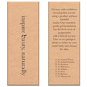 Peppermint Tea Tree Body Wash - USA Made with Organic and Natural Ingredients, Moisturizing Shower Gel, Gentle & Non Toxic Daily Wash for Oily & Acne-Prone Skin, Vegan Body Cleanser for Women and Men