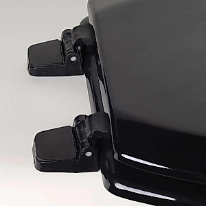 UYSB Deluxe Black Round Wood Toilet Seat, Adjustable Hinges Toilet seats Bathroom accessories Toilet seat Toilet seat cover Home improvement Toilet seat risers Sitz bath for toilet seat Toilet s