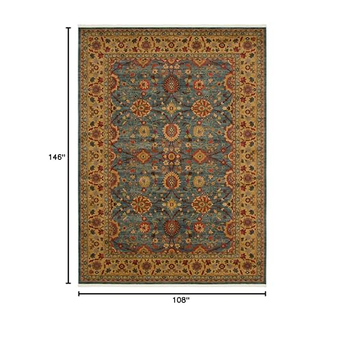 Unique Loom Edinburgh Collection Area Rug - Monroe (9' x 12' 2" Rectangle Blue/Brown)