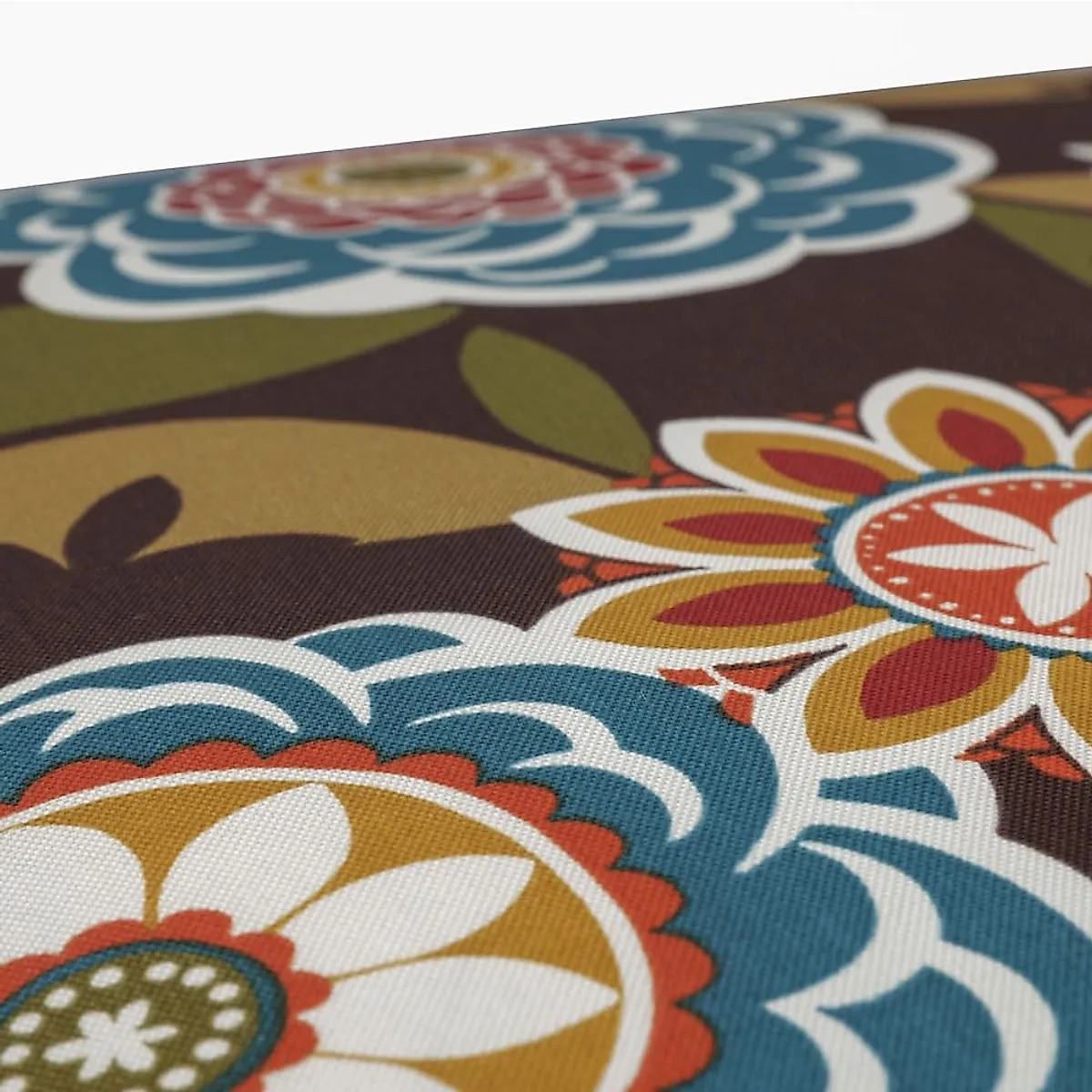 Pillow Perfect Reversible Floral Stripe Indoor/Outdoor Solid Back 1 Piece Square Corner Chair Cushion with Ties, Deep Seat, Weather, and Fade Resistant, 36.5" x 18", Brown/Orange Annie, 1 Count