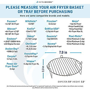 Air Fryer Accessories Compatible with Gourmia, Ninja, Ninja Foodi Accessories, Chefman XL, Gowise, Cozyna, Power + MORE - 7PCS Includes Magnetic Air Fryer Cheat Sheets, Air Fryer Liners, Grill Brush