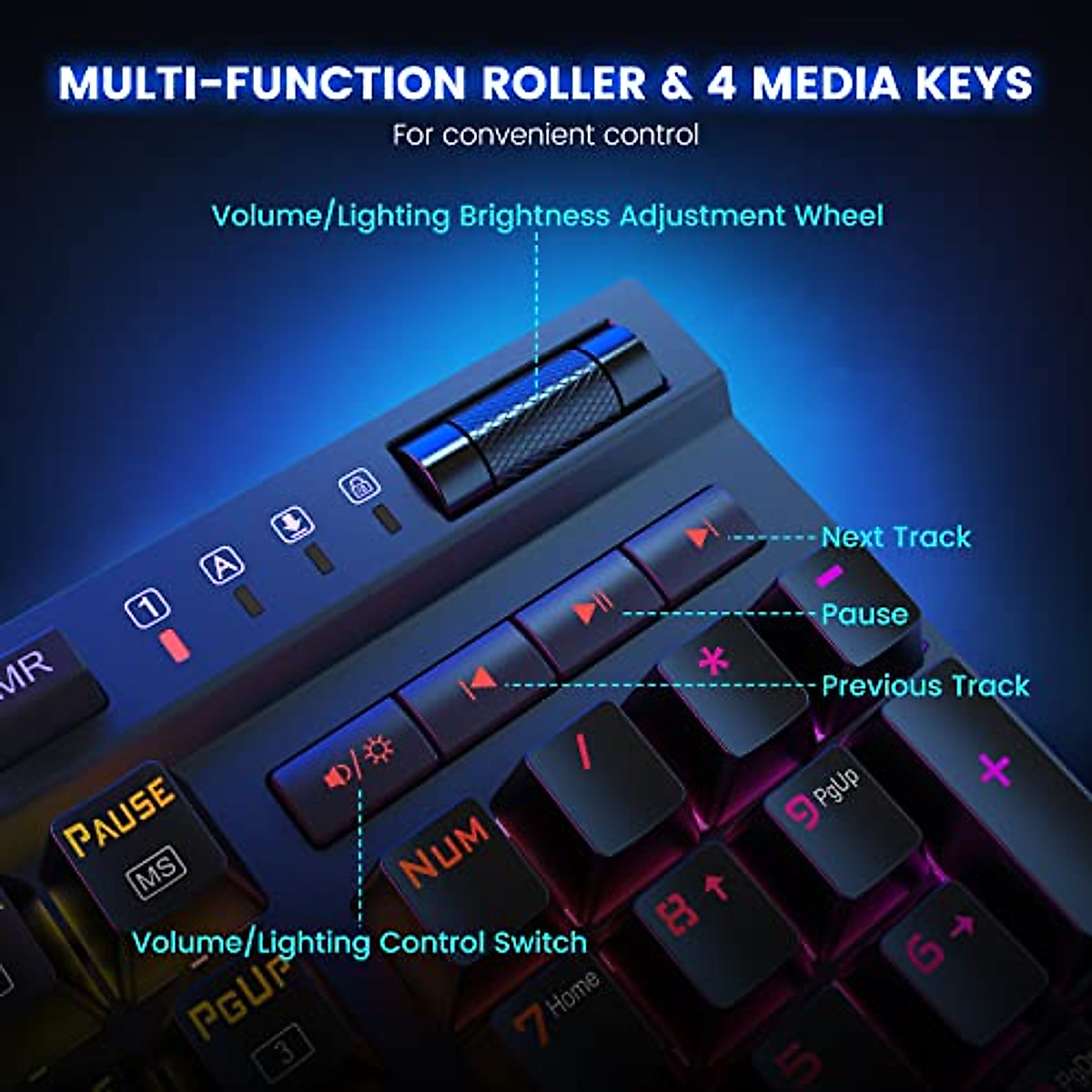 RisoPhy Pro Wired Mechanical Gaming Keyboard, Hot Swappable Red Switches Mechanical Keyboard, Linear & Silent, RGB Backlit, Programmable Macro, Magnetic Wrist Rest, Media Control (Limited Edition)