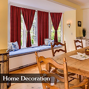 WUBODTI Christmas Red Gingham Curtains 84 Inch Length Red and Black Buffalo Plaid Curtain 2 Panels,Farmhouse Buffalo Checkered Room Darkening Curtain Drapes for Living Room Bedroom Dining Room