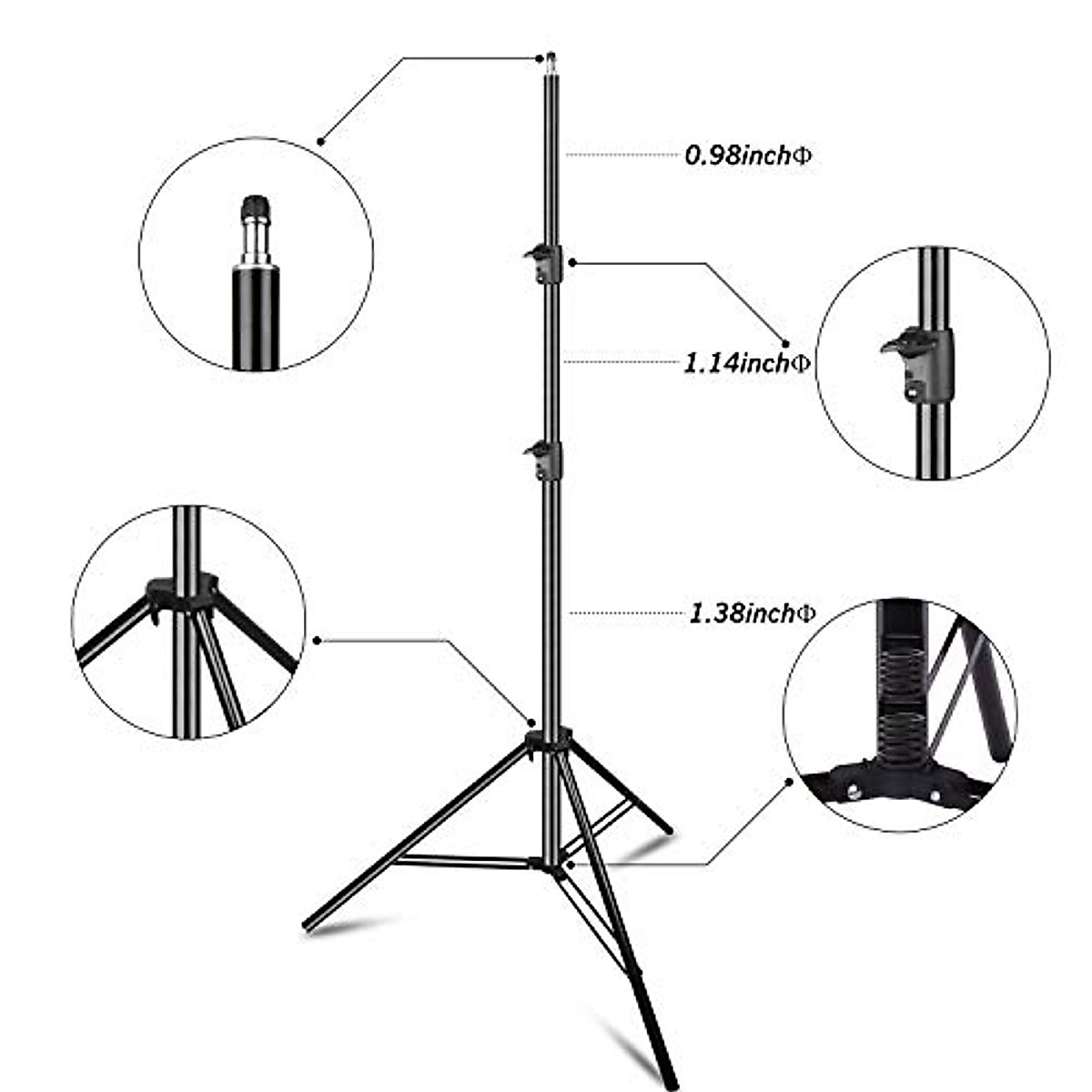 EMART Photo Video Studio 20 ft Wide 10 ft Tall Adjustable Heavy Duty Photography Backdrop Stand, Background Support System Kit with 3 Stands, 8 Spring Clamps, 1 Carrying Bag