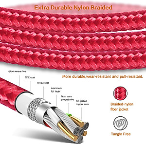 BATSOEASY 2 Pack 5ft 3DS/ 2DS USB Charger Cable, Nylon Braided Power Charging Cord Cable Compatible with Nintendo New 3DS XL/New 3DS/ 3DS XL/ 3DS/ New 2DS XL/New 2DS/ 2DS XL/ 2DS/ DSi/DSi XL