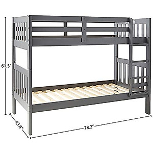 Donco Kids Austin Mission Twin Over Twin Dark Grey Bunkbed