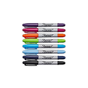 SHARPIE 33861Pp Twin-Tip Permanent Marker, Fine/Ultra-Fine Bullet Tips, Assorted, 8/Set