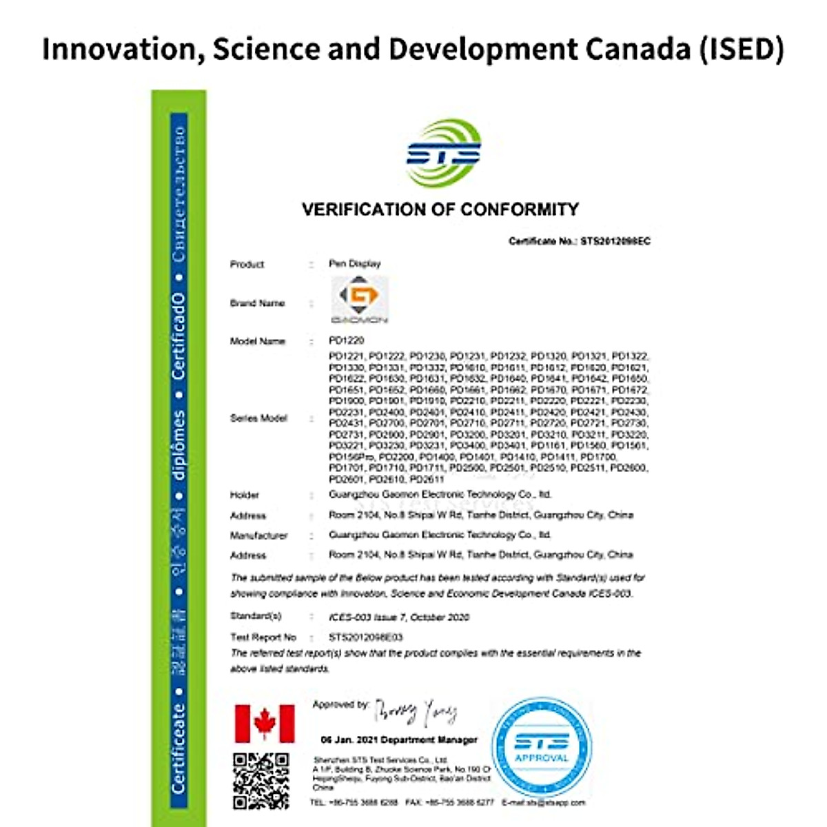 GAOMON PD1320 13.3 Inches Tilt Support Graphics Drawing Tablet with 86% NTSC Full-Laminated IPS Screen Pen Display-Gray