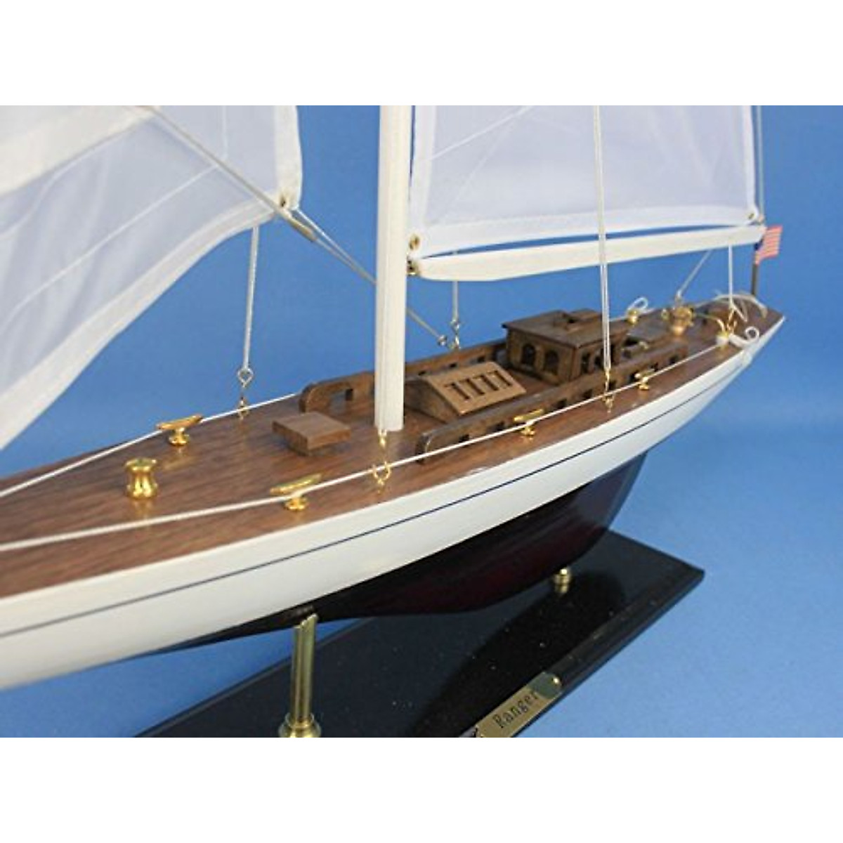 Hampton Nautical Wooden Ranger Model Sailing Yacht, 35"