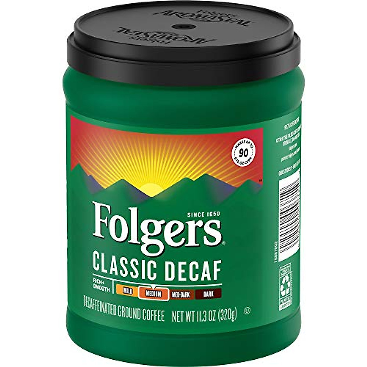 Folgers Classic Decaf Medium Roast Ground Coffee, 11.3 Ounces