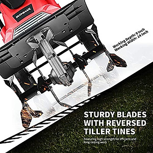 GRAFFY 10 Amp Electric Garden Tiller, Corded Cultivator, 14 Inch Tilling Width, 9 Inch Working Depth, Tiller and Cultivator for Garden, Lawn, Digging, Weed Removal GT3586US
