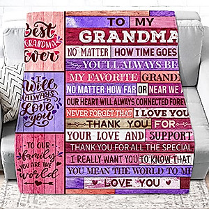 Grandma Gifts Throw Blanket Best Birthday Gifts for Grandma Nana Gifts from Grandchildren Granddaughter Blanket Grandmother (Grandma Gifts, 60"X50")