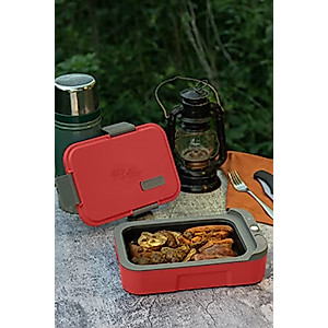 Hot Bento – Self Heated Lunch Box and Food Warmer – Battery Powered, Portable, Cordless, Hot Meals for Office, Travel, School, Jobsite, Picnics, Outdoor Recreation, Kitchen Meal Prep - Hot Red