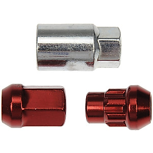 Dorman 713-375E Red Acorn Wheel Nut Lock Set Compatible with Select Models, 20 Pack