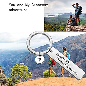 FEELMEM Lovers Long Distance Relationship Gift My Greatest Adventure Keychain